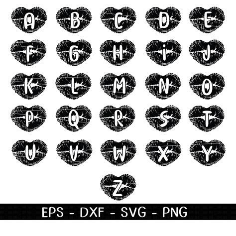 26 Kiss Mark Kissing Lips A Z Part 28 Svg Dxf Png Eps Files For