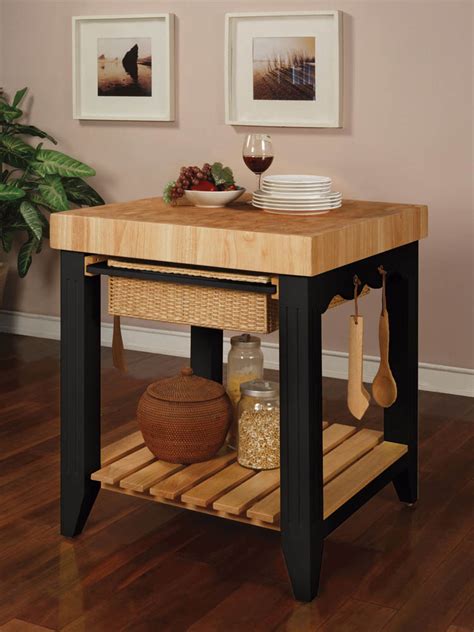 Oxford Black Kitchen Island With Butcher Block Top At Kathleen Perry Blog