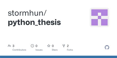 Github Stormhunpythonthesis