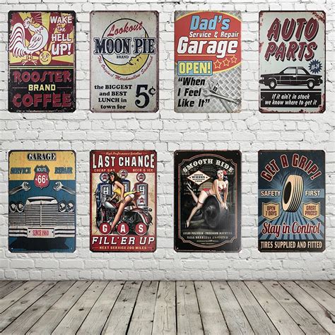 Garage Autos Parts Advertising Plaques Man Cave 20x30cm Metal Plate