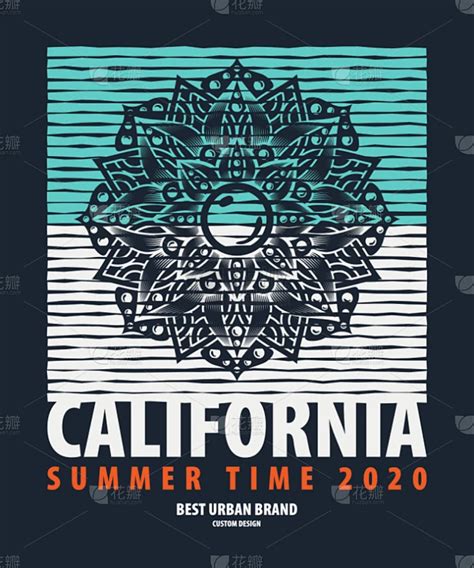 化妆舞会服 夏天 图像 矢量 加利福尼亚 海岸线 海滩 海洋 冲浪 复古素材 花瓣网