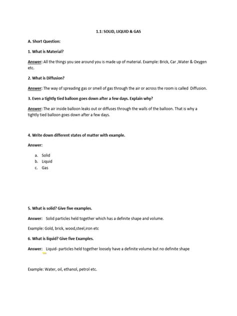 11 Solid Liquid And Gas Pdf