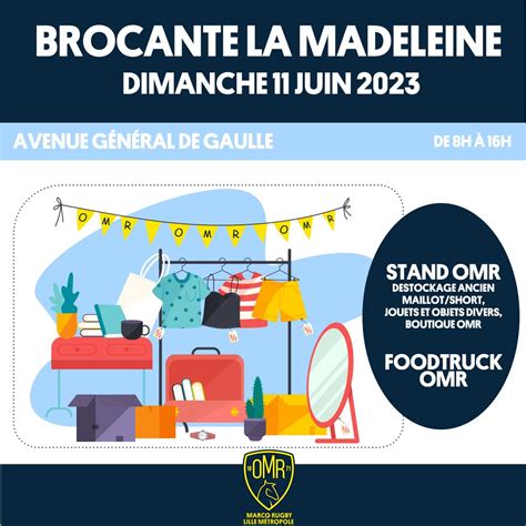 L OMR PRÉSENT À LA BROCANTE DE LA MADELEINE Olympique Marcquois Rugby