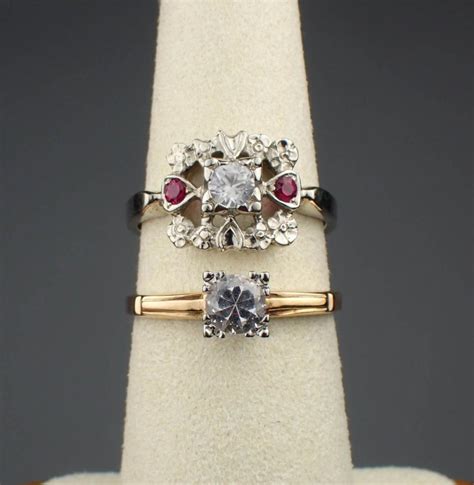 Lot Two Gemstone And 14k Gold Rings