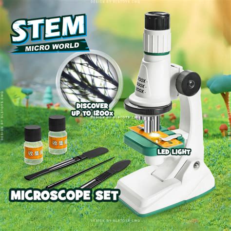 Stem Microscope Complete Tool Set With Light And 1200x Scope Science