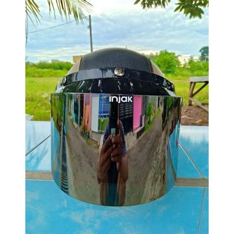 Jual Helm Bogo Dewasa Minion Kaca Datar Warna Silver Rtyt54654t