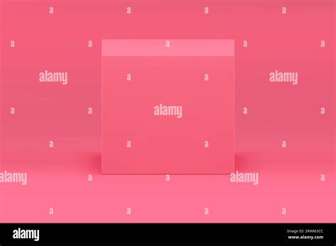 Pink 3d Cube Podium Squared Pedestal Mock Up For Cosmetic Product Show Presentation Vector