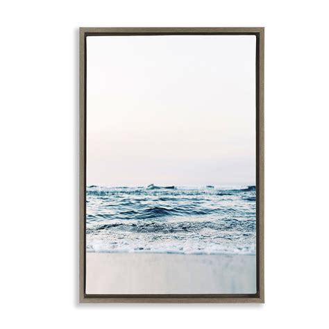 Stupell Industries Subtle Beach Waves Coastal Photography Brown Floater