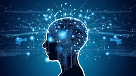 Big Data And Artificial Intelligence Concept Machine Learning And Cyber Mind Domination Stock