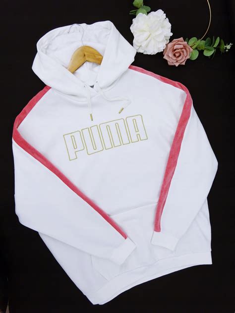 AX93 BLUZA DAMSKA PUMA Z KAPTUREM WELUR NAPIS ZŁOTY 4XL 48 15030979130