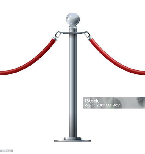 장벽 로프 흰색 절연입니다 실버 럭셔리 Vip 컨셉 3d 렌더링 3차원 형태에 대한 스톡 벡터 아트 및 기타 이미지 3차원 형태 Fashion Show