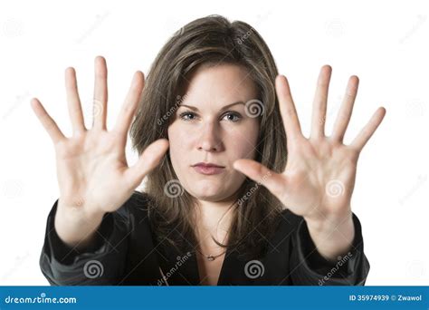 Business Woman Hand Stop Stock Image Image Of Concept 35974939