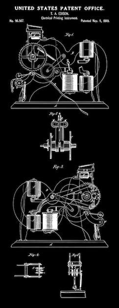 Premium Vector 1896 Vintage Electrical Printing Instrument Patent