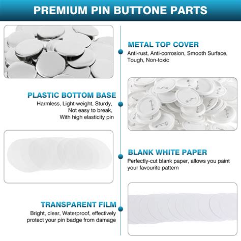 Badu Bg Комплект за изработване на копчета за копчета за перфориране на значки Направи си сам с