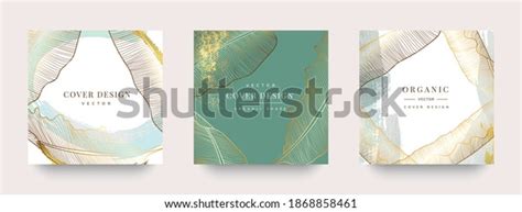 Abstract Modern Elegant Blue Gold Frame Border Social Media Over 218
