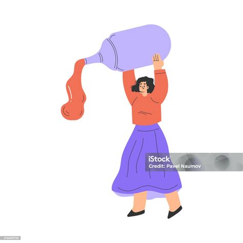 패스트 푸드 와 여자 성격 파악 큰 소스 병 벡터 일러스트 개념에 대한 스톡 벡터 아트 및 기타 이미지 개념 거리