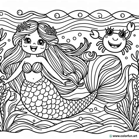 Disegno Da Colorare Di Ariel La Sirenetta E Sebastian Scarica O Stampa
