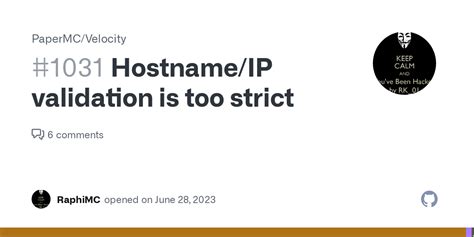Hostnameip Validation Is Too Strict · Issue 1031 · Papermcvelocity