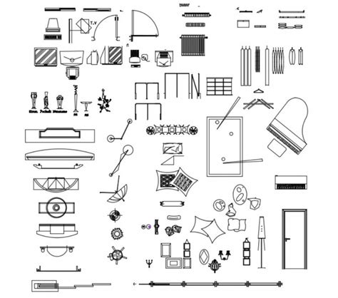 Furniture Units And Different Household Blocks Drawings Dwg File
