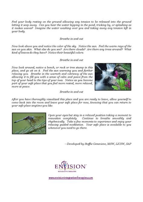 Guided Imagery Script Pdf 90870 Safe Place Guided Imagery