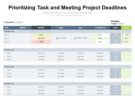 Prioritizing Task And Meeting Project Deadlines Ppt Powerpoint