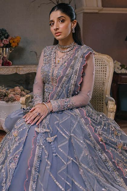 Lavender Embellished Pakistani Wedding Dress Pishwas Style Nameera By
