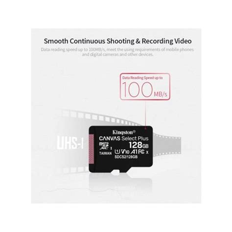 Kingston Canvas Select Plus Microsd Uhs Memory Card Gb C