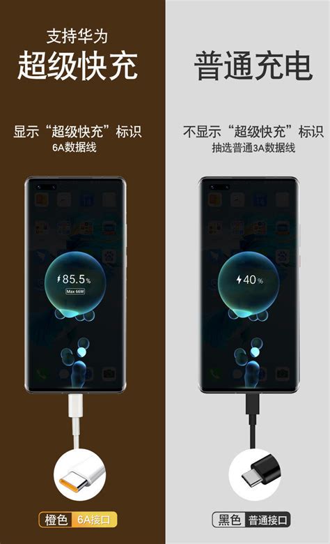 6a数据线超级快充type C充电线适用华为usb橙色胶芯充电线闪充tpe 阿里巴巴