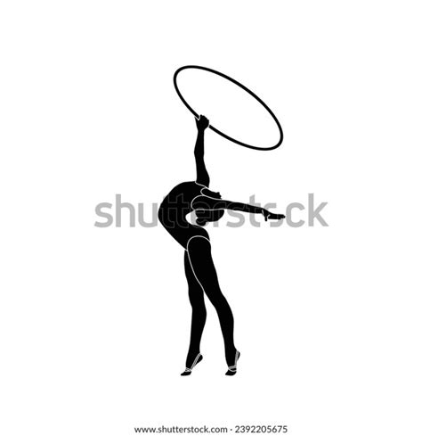 Rhythmic Gymnastics Hoop Flat Sihouette Vector Stock Vector Royalty