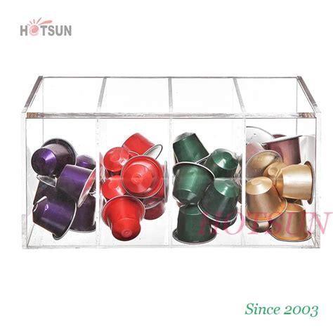Customized Clear Acrylic Box With Lid For Coffee Capsule Coffee