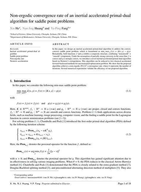 Pdf Non Ergodic Convergence Rate Of An Inertial Accelerated Primal