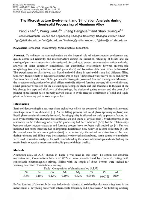 The Microstructure Evolvement And Simulation Analysis During Semi Solid Processing Of Aluminum