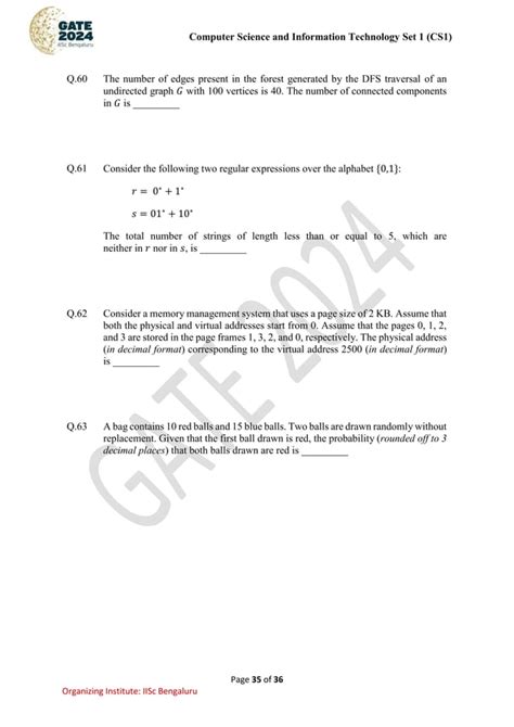 CS S Gate Exam Pyq For Practice For It Pdf Programming Languages Computing
