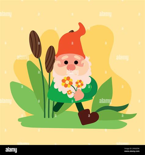 Garden Gnome Cartoon Character Vector Stock Vector Image And Art Alamy