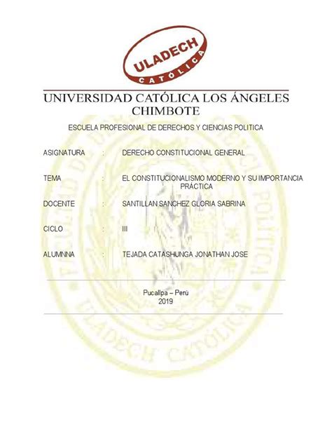 El Constitucionalismo Moderno J Pdf Constitución Liberalismo
