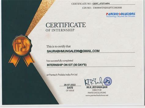 Saurabh Mungale On Linkedin Internship Iot Experience