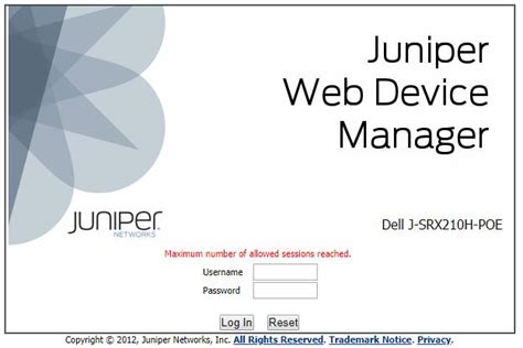Maximum Number Of Allowed Sessions Reached Juniper Srx