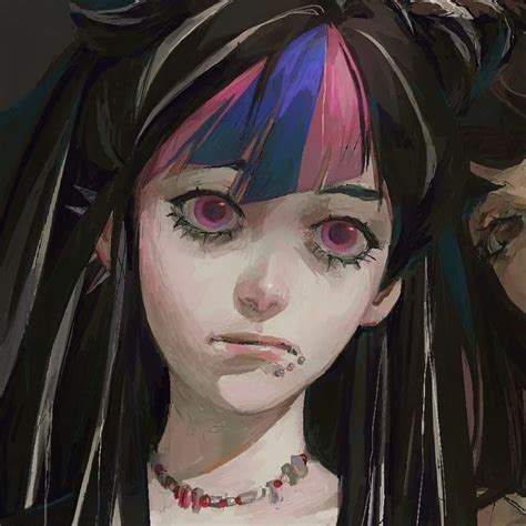 Two Anime Characters One With Pink Eyes And The Other With Black Hair