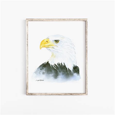 Bald Eagle Watercolor Painting 5 X 7 Giclee Print Fine Etsy