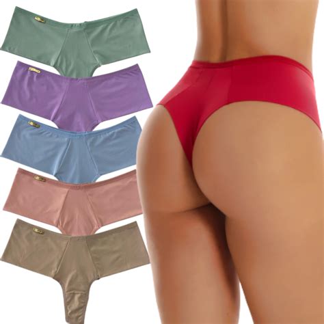 Kit Calcinhas Paula Fio Duplo Lateral Dobrada Confort Vel Cintura