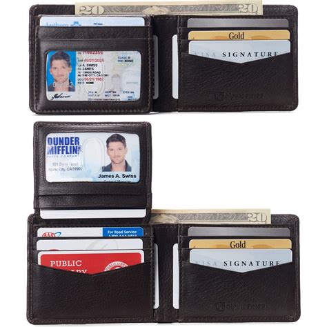 Alpine Swiss Rfid Connor Passcase Bifold Wallet For Men