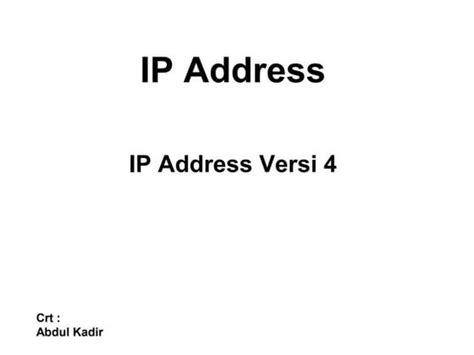 Ip Address Dan Subnetting Pptx