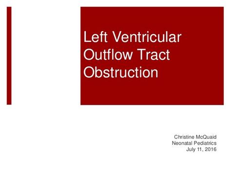 Left Ventricular Outflow Tract Obstruction