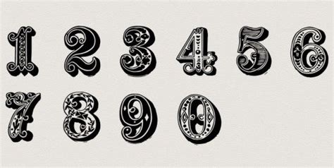 Vintage Number Fonts