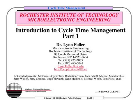 Pdf Introduction To Cycle Time Management Part 1 Lffeee Cycle Pdf