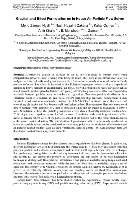 Pdf Gravitational Effect Formulation On In House Air Particle Flow Solver