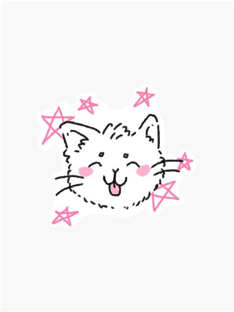 Funky Star Cat Sticker Sticker For Sale By Kunxdux Redbubble