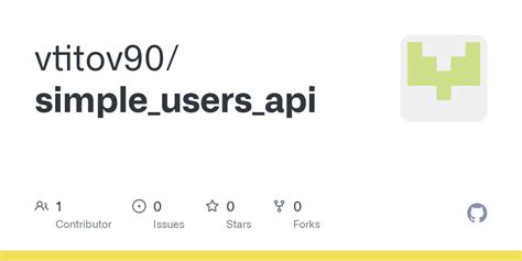 GitHub Vtitov90 Simple Users Api