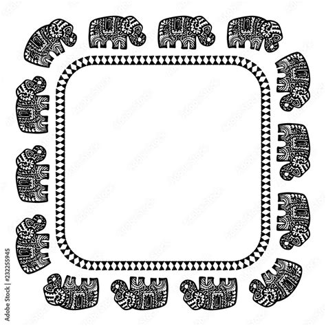 India Elephant Border Clip Art