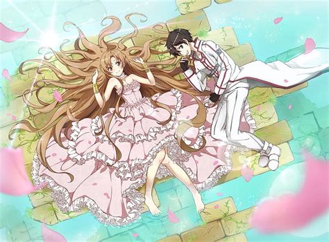 Saoのキリトとアスナ、 ソードアート・オンライン、 アスナ・ユウキ、 キリト（ソードアート・オンライン）、 Hdデスクトップの壁紙